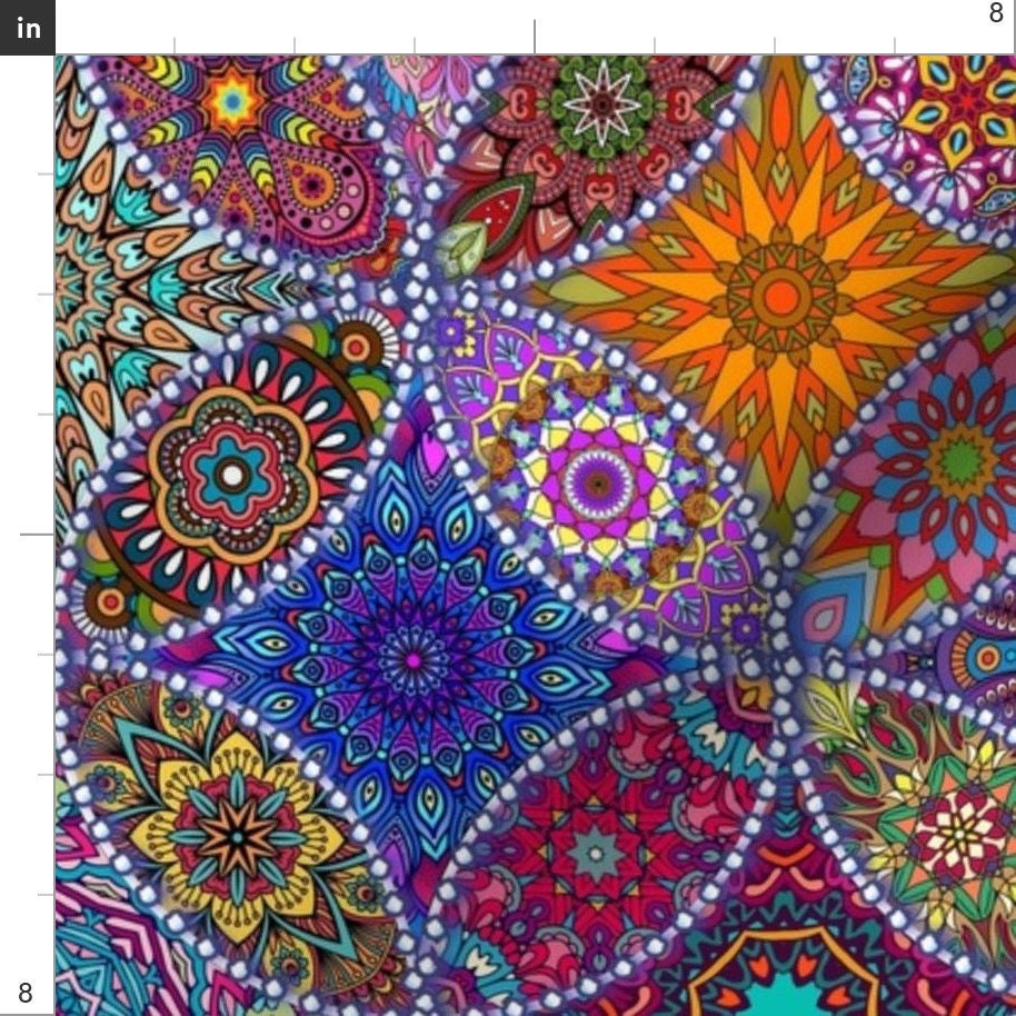 Boho Fabric Mandala Madness by Heyletsgetmikey Boho - Etsy
