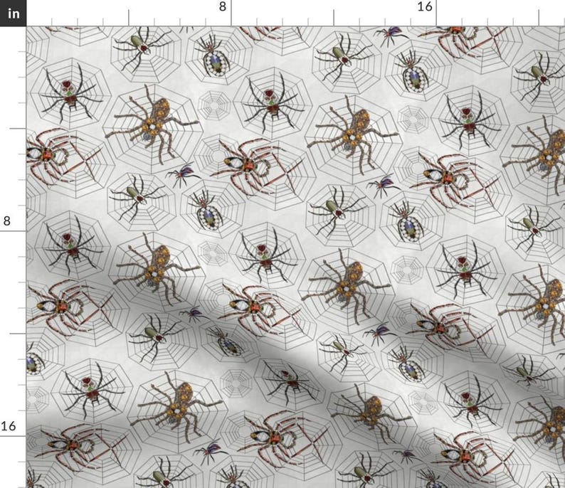 Spider Web Fabric Spiders Galore by Mag-o Halloween Insect Bug Creepy ...