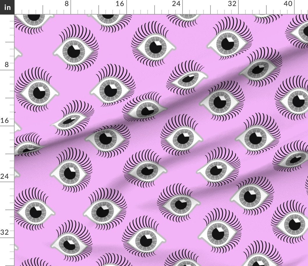 Eyes Fabric Pink Eye By Abbieuproot Eyes Eyelashes Eyeball | Etsy