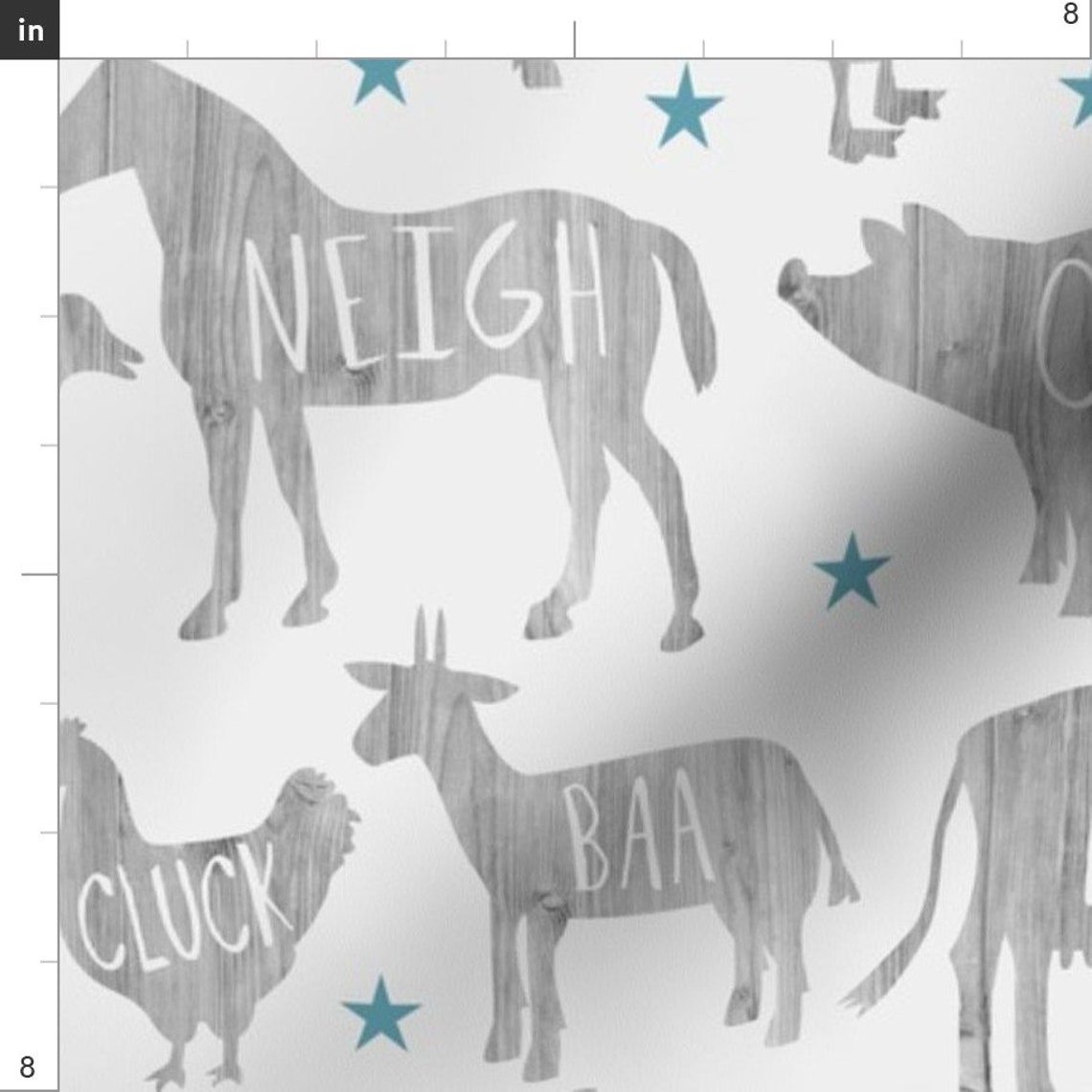 Barnyard Animals Fabric Farmyard Friends by Robyriker Farm - Etsy