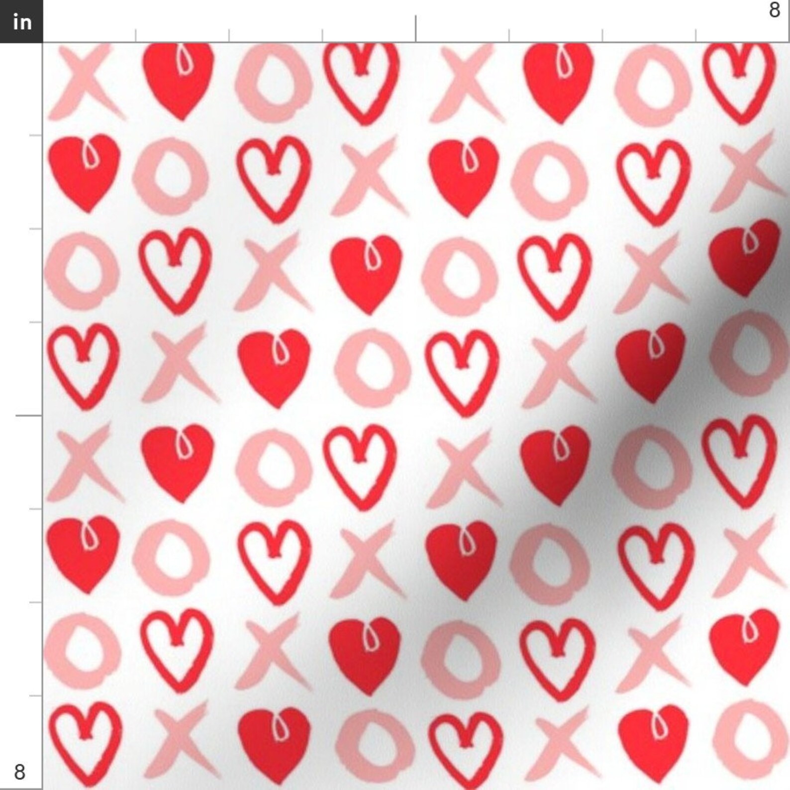 Heart Fabric XOXO Pink and Red Heart Valentines Love Design - Etsy