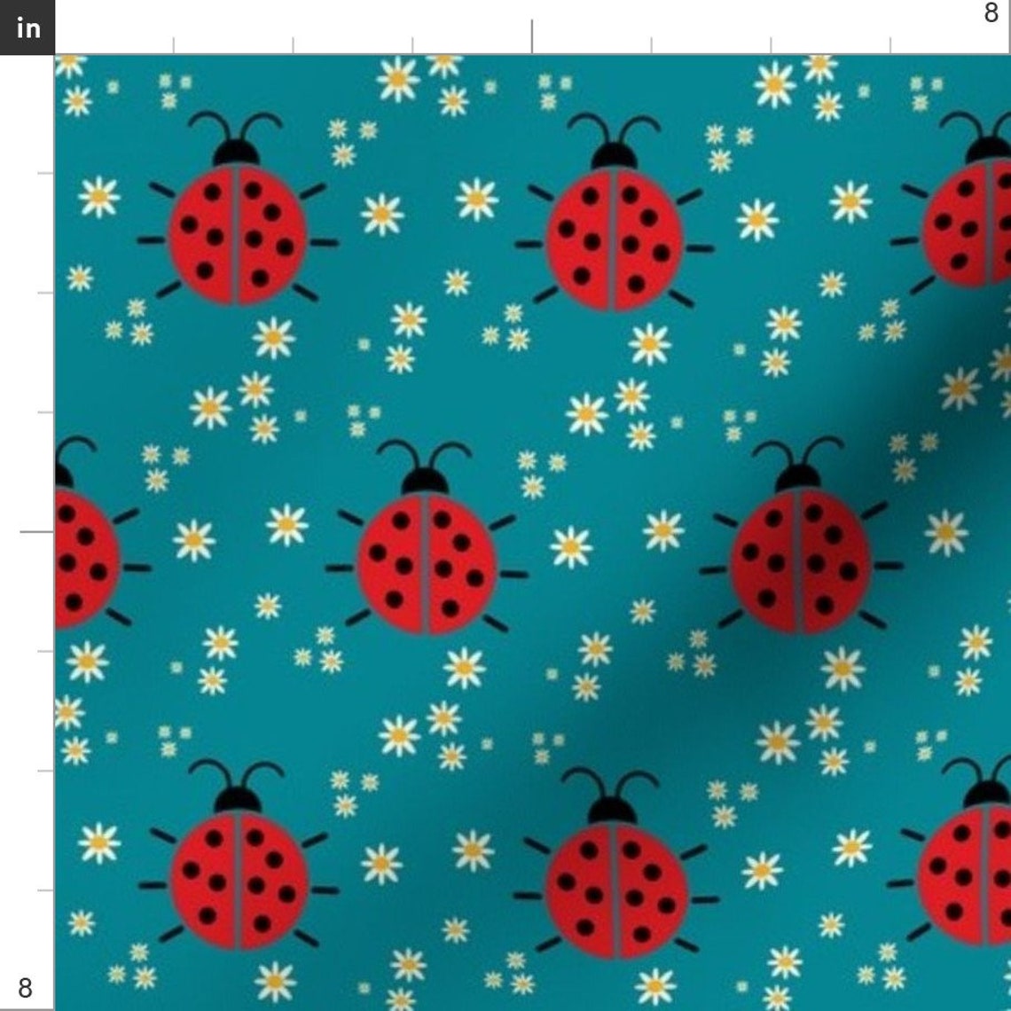 Ladybug Fabric Ladybug by Bruxamagica Ladybug Red Blue | Etsy