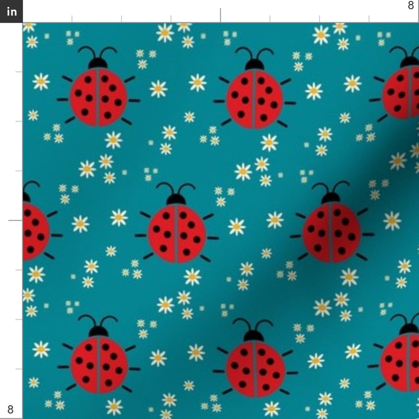 Ladybug Fabric Ladybug by Bruxamagica Ladybug Red Blue | Etsy