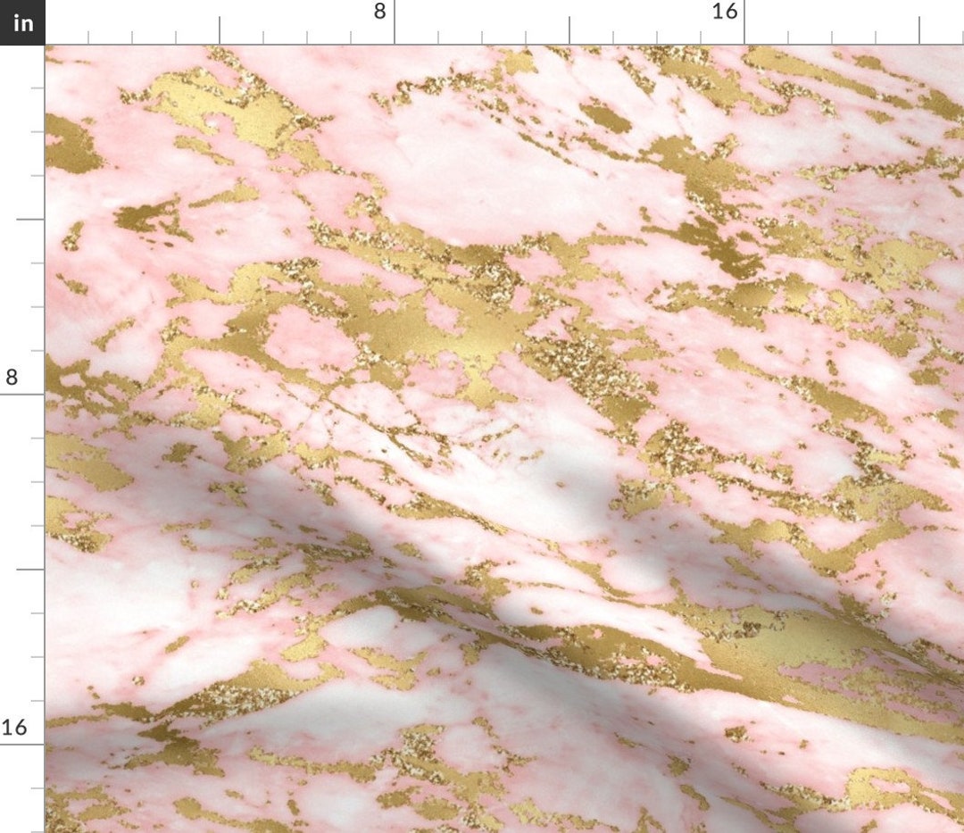 Pink and Yellow Fabric Pink and Yellow Marble by Ktscarlett_ Non ...