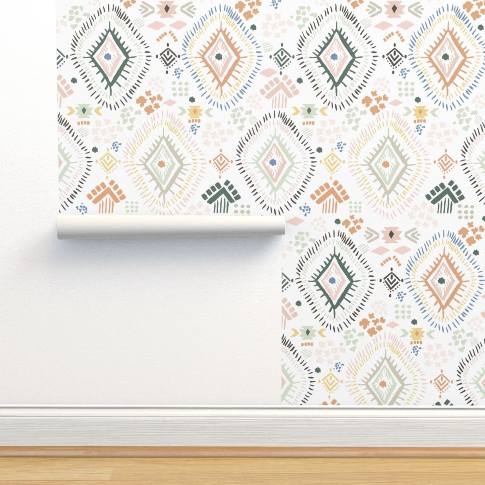 Boho Nursery Wallpaper Modern Aztec Color Print by Shopcabin - Etsy