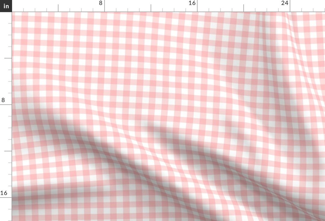 Gingham Check Fabric Gingham Check in Peony Pink by Lilyoake Pink ...