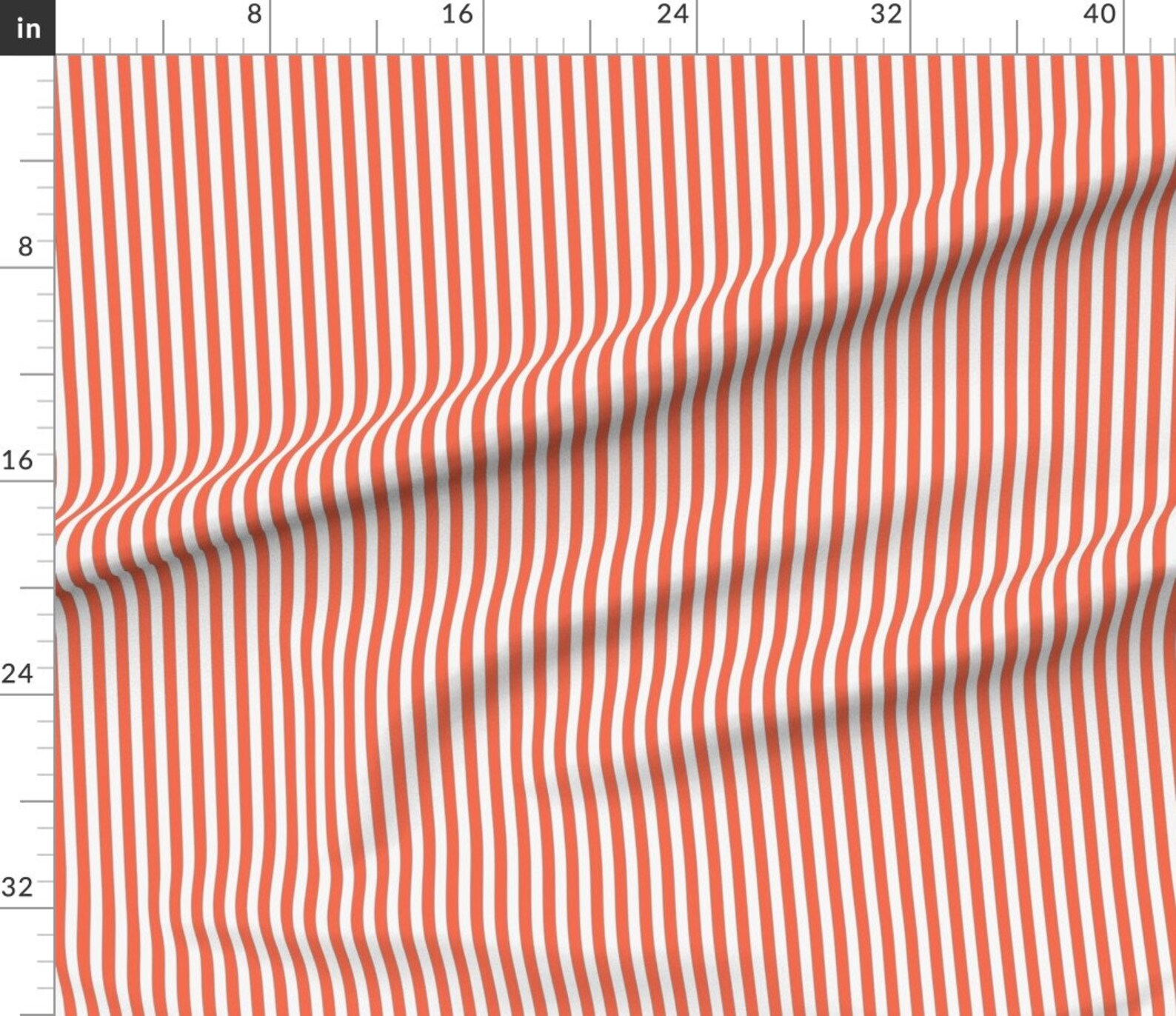 Beach Stripe Fabric Orange Then White Striped By | Etsy