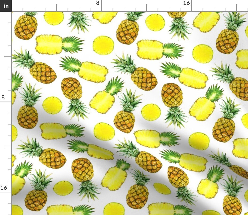 Summer Pineapples Fabric Pineapples By Svetlana Prikhnenko | Etsy