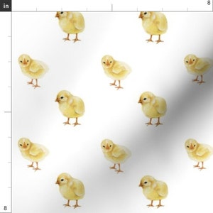 Baby Chick Fabric Baby Chicks on White by Thistleandfox Spring Baby ...