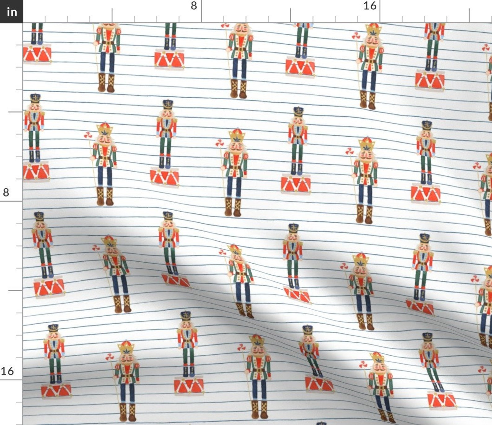 Christmas Stripes Fabric Nutcracker Toy Soldier Stripes by - Etsy