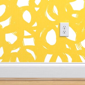 Goldenrod Loops Wallpaper Yellow Scribble by Ottomanbrim - Etsy
