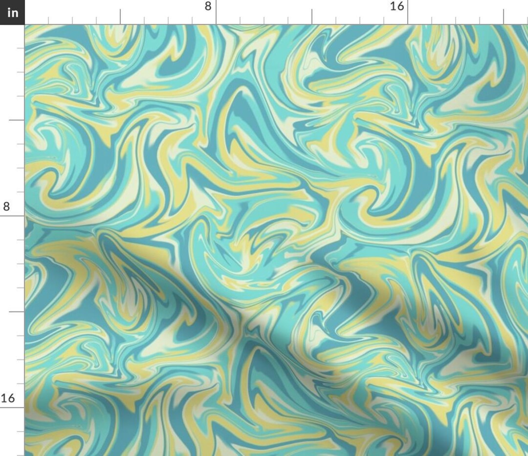 Abstract Fabric Tropical Lagoon Swirl by Raccoongirl Marble Modern ...
