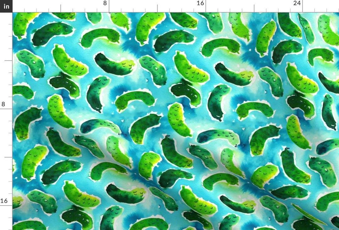 Pickles! Fabric - Pickle Juice by Karismithdesigns - Watercolor Pickles ...