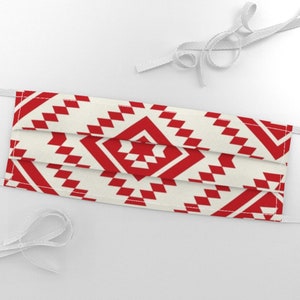 Red Aztec Decor Fabric Aztec Red Ivory by Fernlesliestudio | Etsy