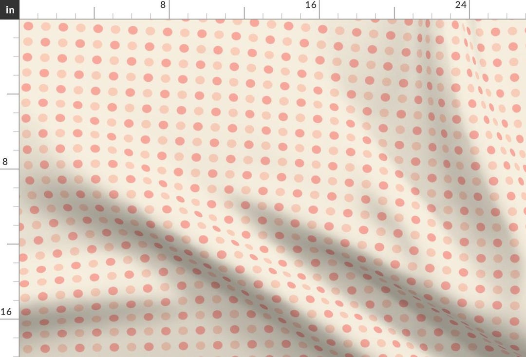 Peach Polka Dots Watercolor Fabric - Peach and Pink Dots by ...