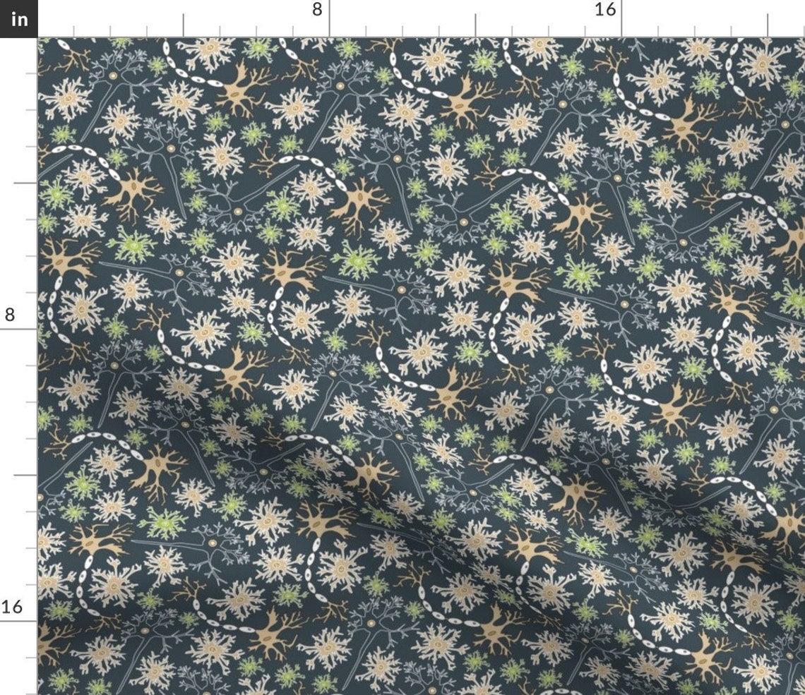 Neurons Fabric Even More Neurons by Mag-o Medical School - Etsy
