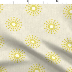 Yellow Star Bursts Fabric Star burst Sunshine By | Etsy