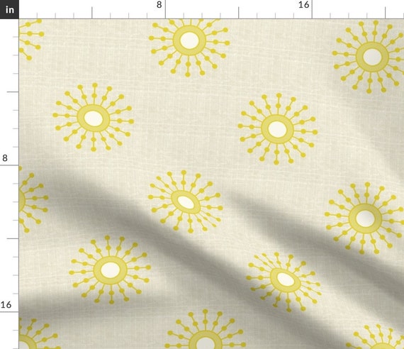 Yellow Star Bursts Fabric Star Burst Sunshine by | Etsy