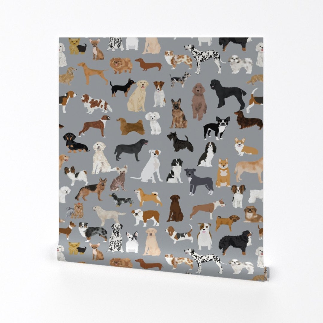 Dogs Wallpaper Gray Cute Dog Breed Design by Petfriendly Gray Brown ...