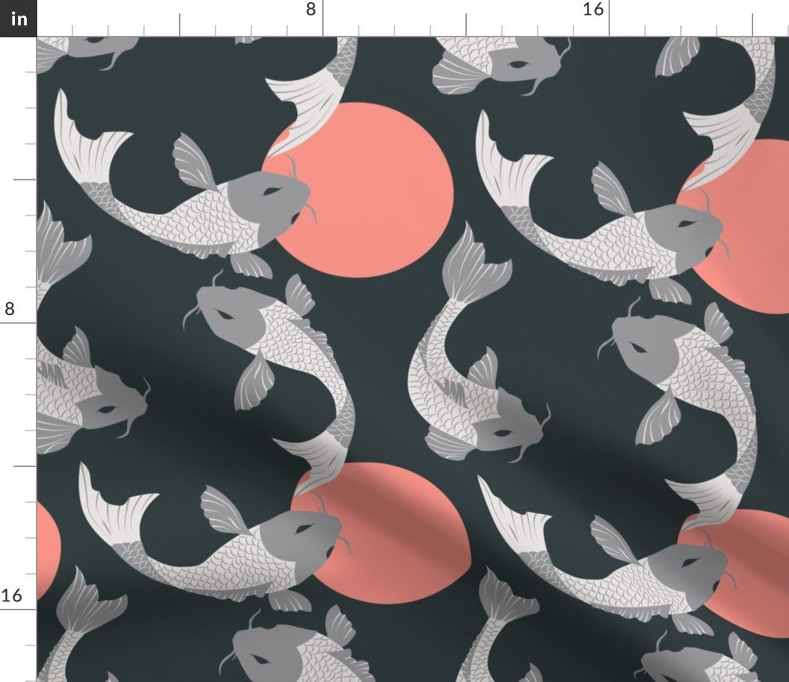 Carp Koi Fish Fabric Koi Fish Pattern by Bluelela Carp Koi - Etsy