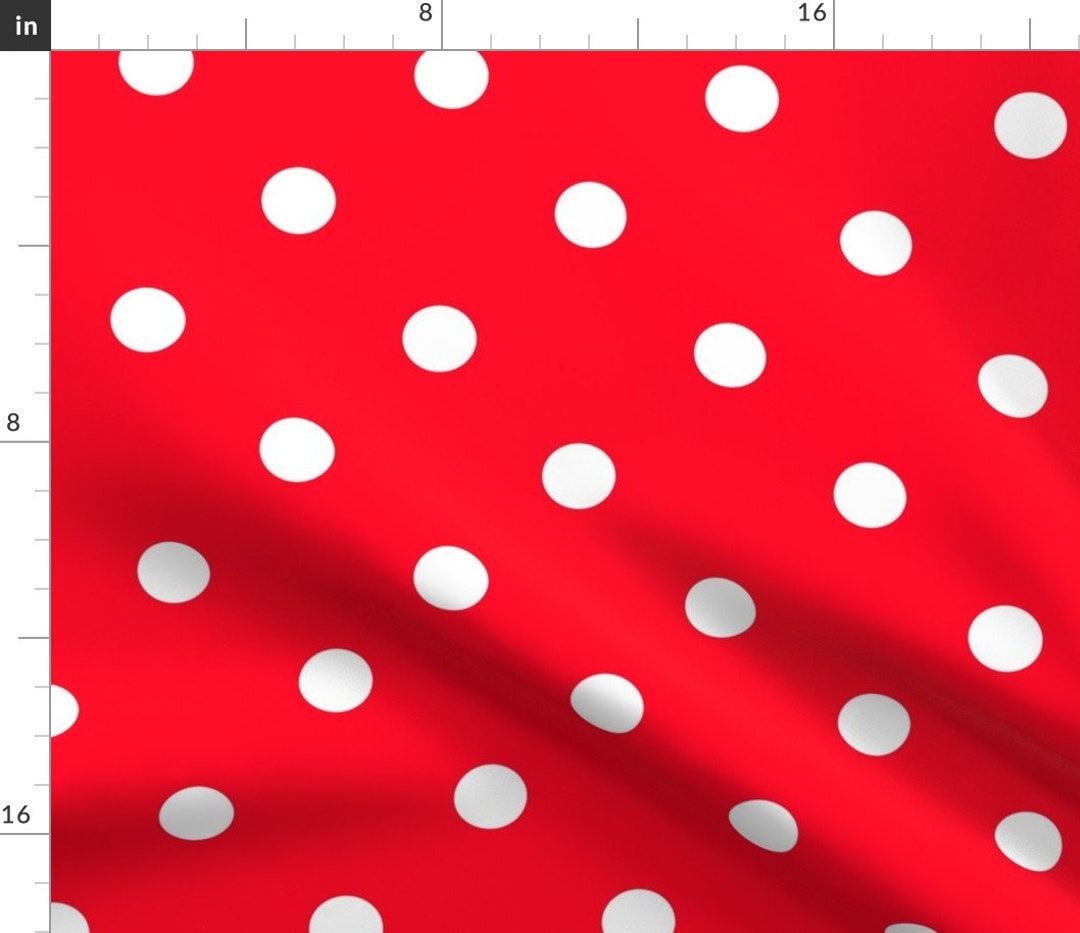Red Polka Dot Fabric White Polkadots on Cherry Red by Paper and Frill ...