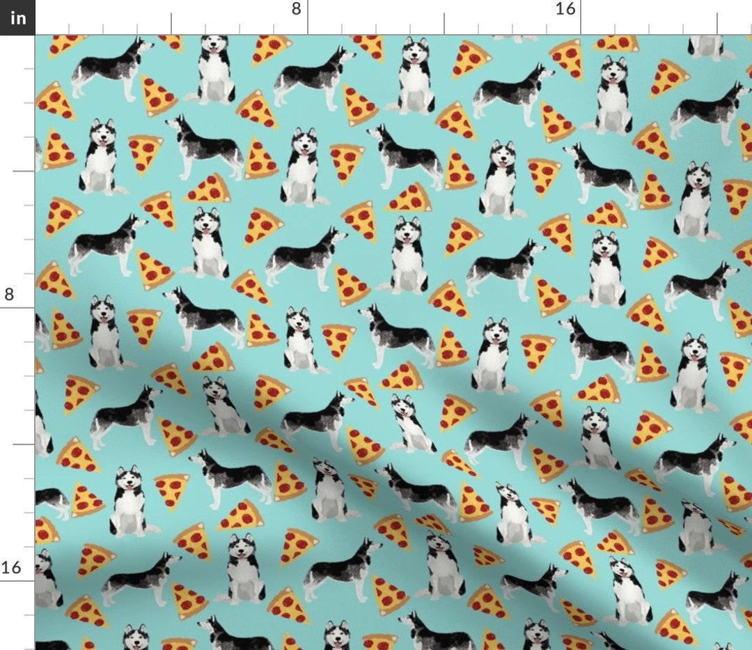 Husky Pizza Pup Fabric Husky Pizza Hipster Junk Food Dogs by ...