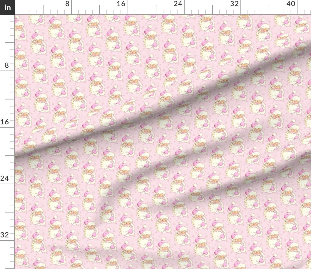 Pink Santa Fabric Hi Santa Christmas Light Pink by - Etsy