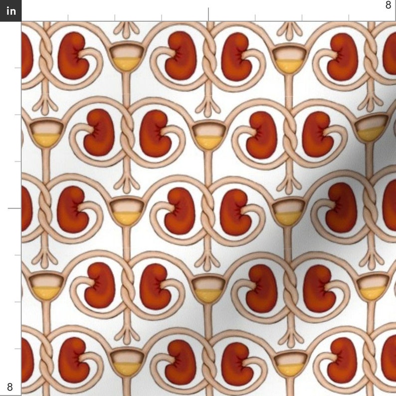 Kidney Fabric Kidneys and Bladder by Sufficiency Biology | Etsy