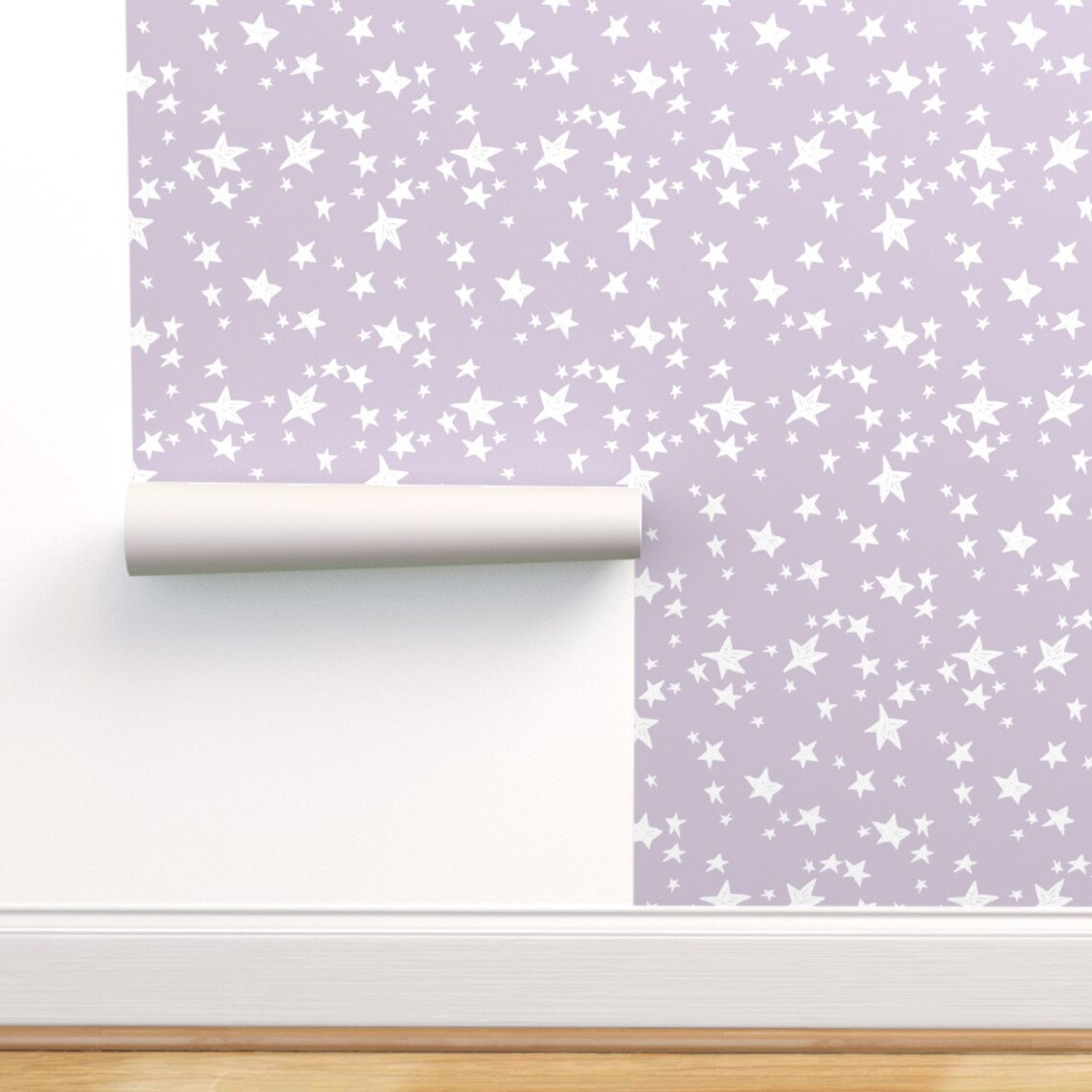 Star Wallpaper Stars Fabric Lavender Pastel by Andrea Lauren - Etsy