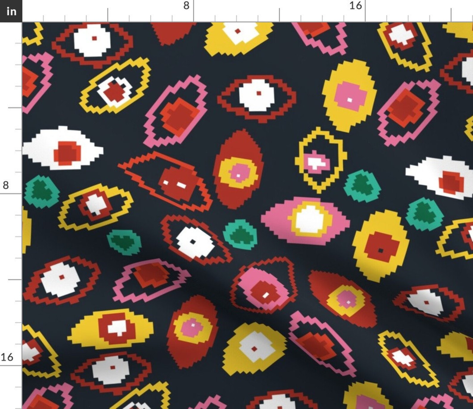 8 Bit Eyes Fabric Eyes By Pragya K 8 Bit Pixelated | Etsy