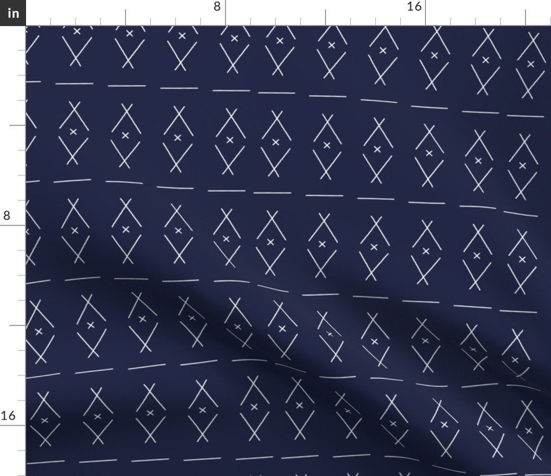 Navy Teepee Fabric Abstract Tipis by Pip Pottage - Etsy