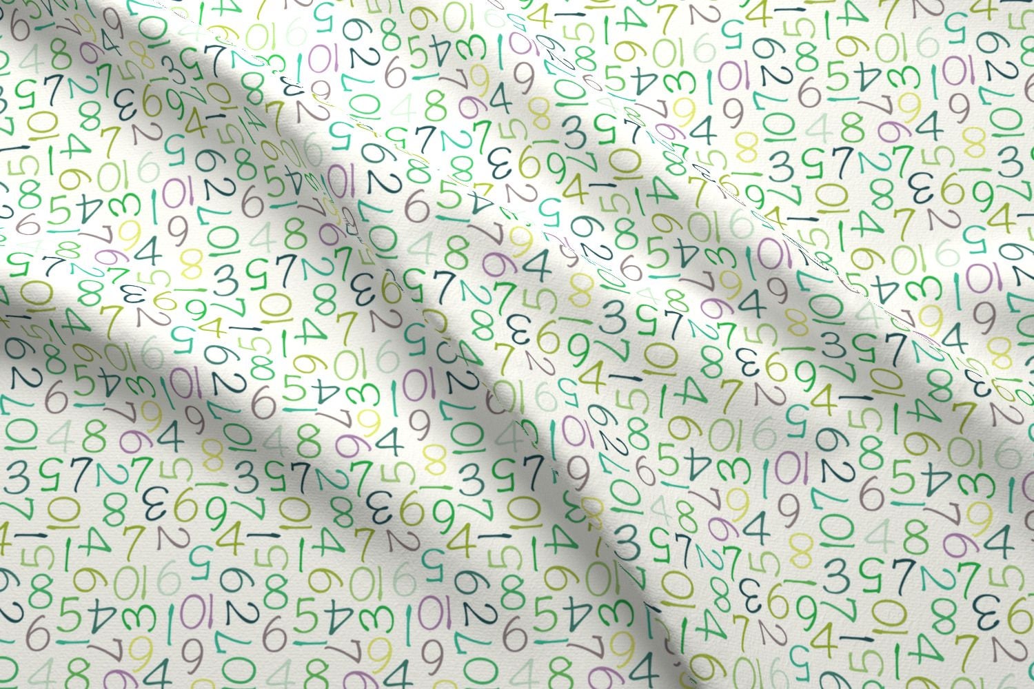 Numbers Fabric Green Numbers By Misschiffdesigns Numbers | Etsy