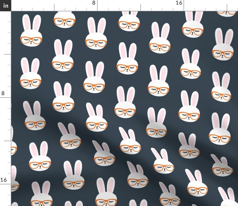 Nerdy Bunnies Fabric Bunny With Glasses by Littlearrowdesign - Etsy