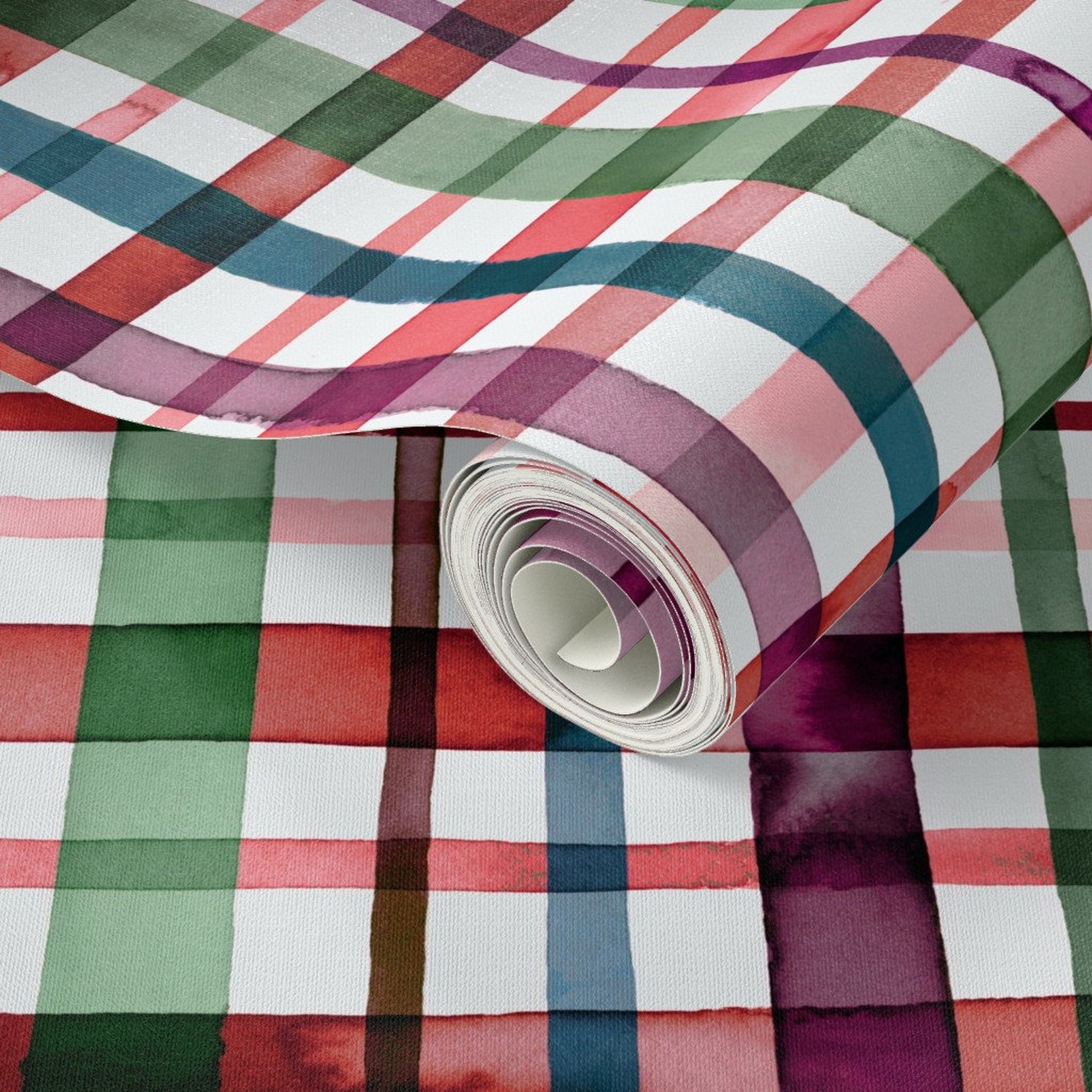 Tartan Plaid Wallpaper Watercolor Plaid by Ninola-design - Etsy