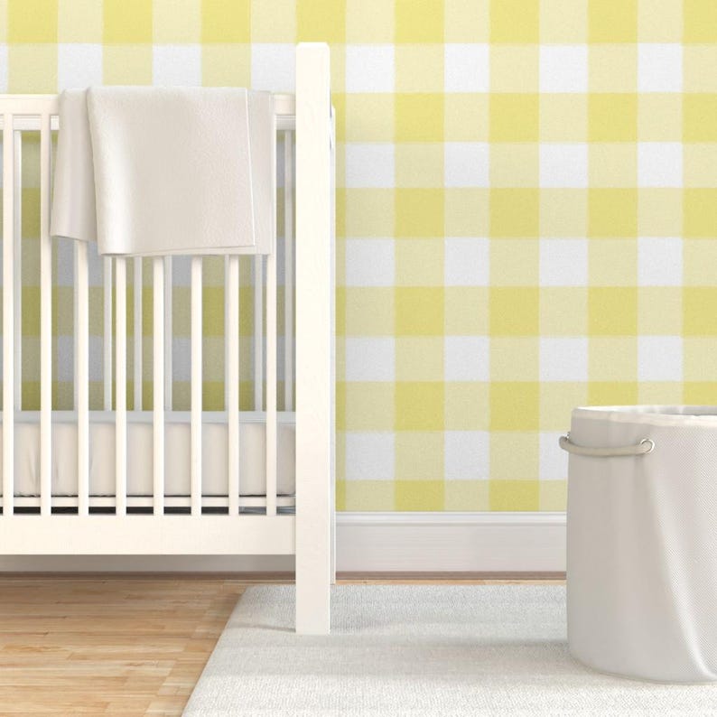 Buffalo Check Wallpaper - Yellow Buffalo Check Gingham by Sugarfresh ...