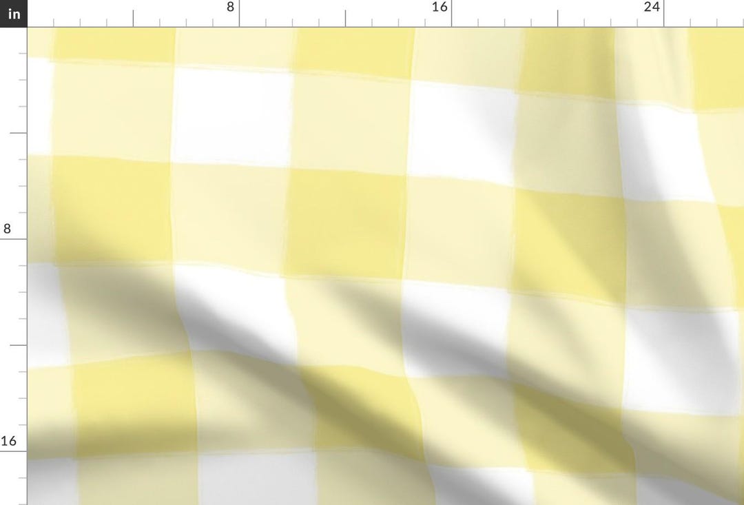 Plaid Buffalo Check Fabric - Large Yellow Buffalo Check Gingham by ...