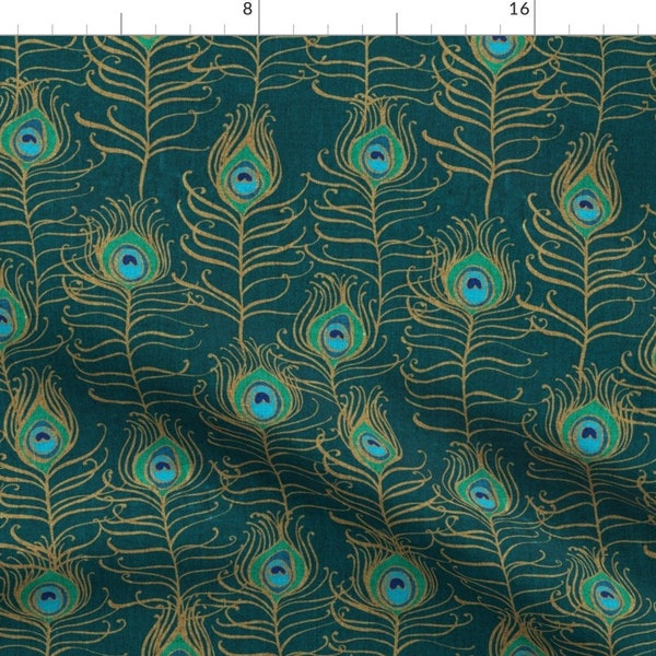Peacock Print Fabric - Etsy