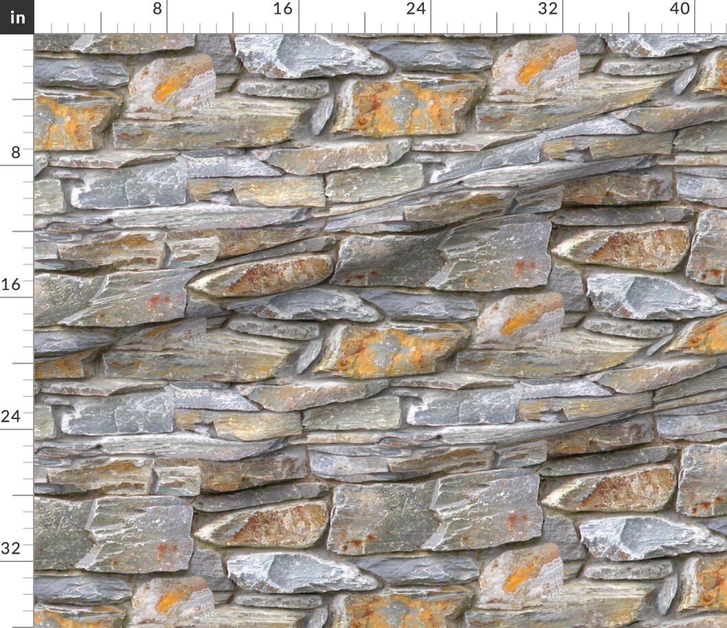 Rock Wall Fabric Castle by Koalalady Stone Shale Geology - Etsy