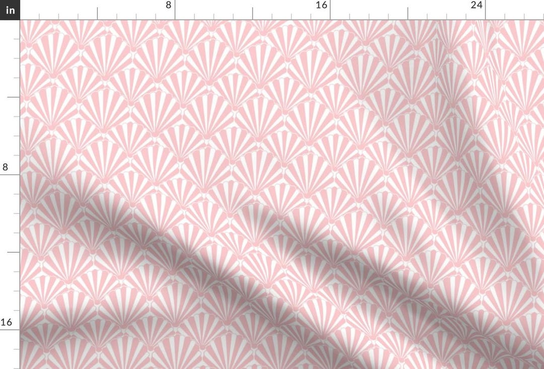 Art Deco Shell Fabric - Pink Shell / Seashell / Clamshell by ...