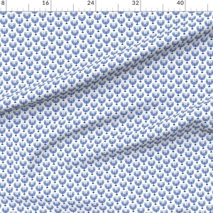 Hanukkah Menorah Fabric - Menorahs - Hanukkah - Blue on White by ...