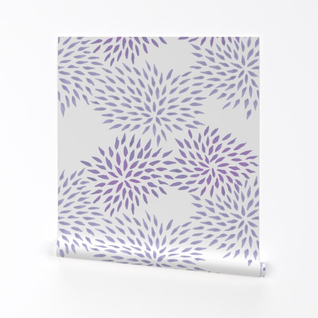 Mums Removable Peel and Stick Wallpaper - Lilac Purple Lavender White ...