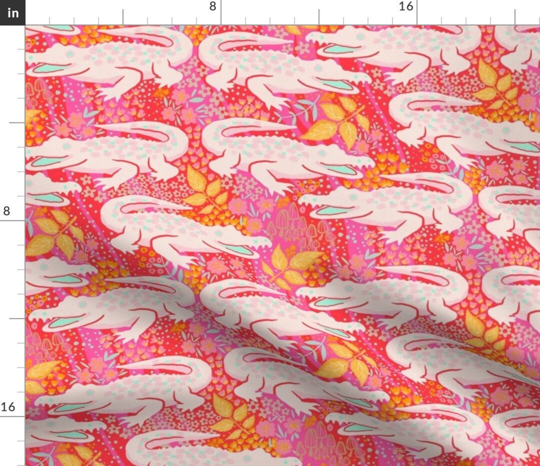 Pink Gator Fabric Chomp Chomp Nom Nom by Rachelhallquist - Etsy