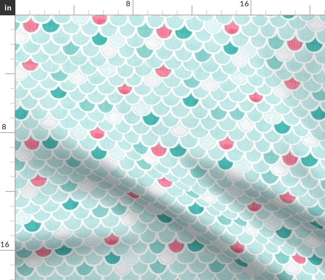 Mermaid Scale Fabric Blue Mermaid Scales by Friztin Modern Mermaid ...