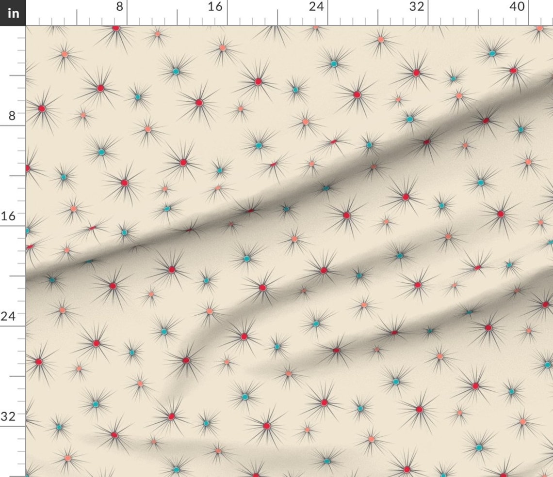 Atomic Stardust Fabric Atomic Starburst by Tuppencehapenny - Etsy