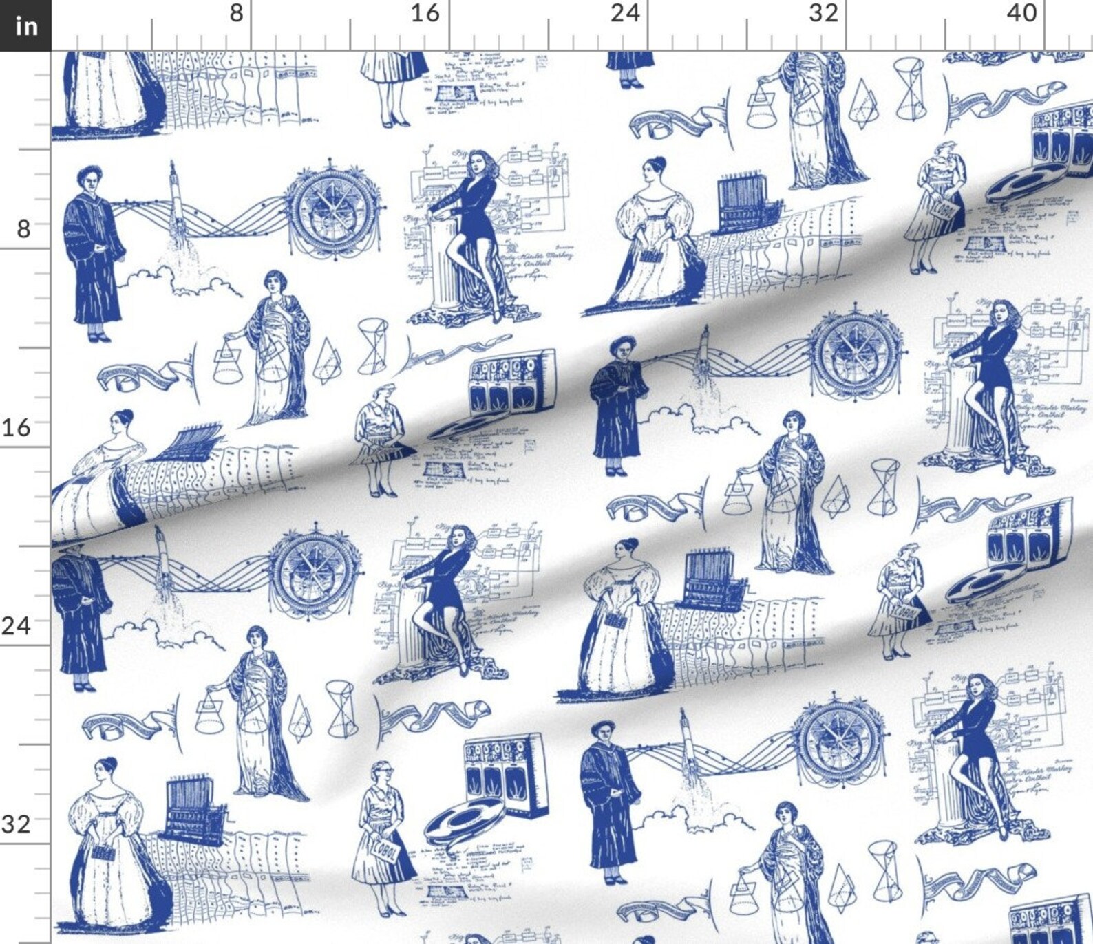 Computer Science Fabric Women of Computer Science Toile by - Etsy