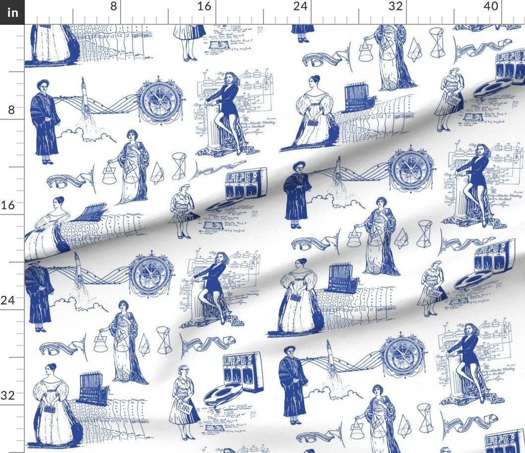 Computer Science Fabric Women of Computer Science Toile by | Etsy