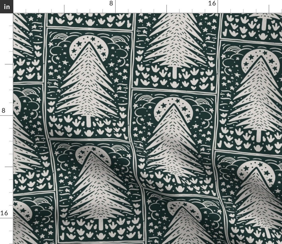 Forest Pines Fabric Large Pine Tree Adventure by Presuttidesign Pine ...