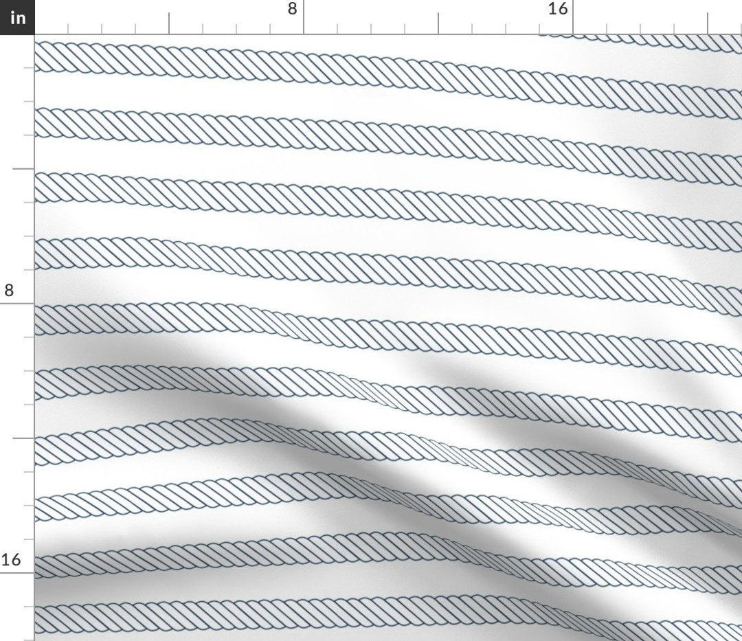 Rope Stripe Fabric Nautical Navy Blue Stripe Rope Sailing Ocean by ...