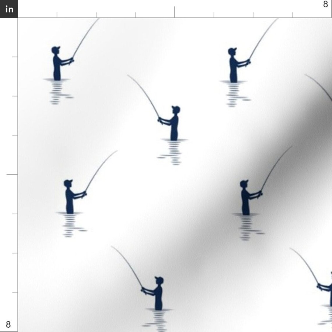 Fishing Fabric Fishing Adventure Camp custom Blue by | Etsy