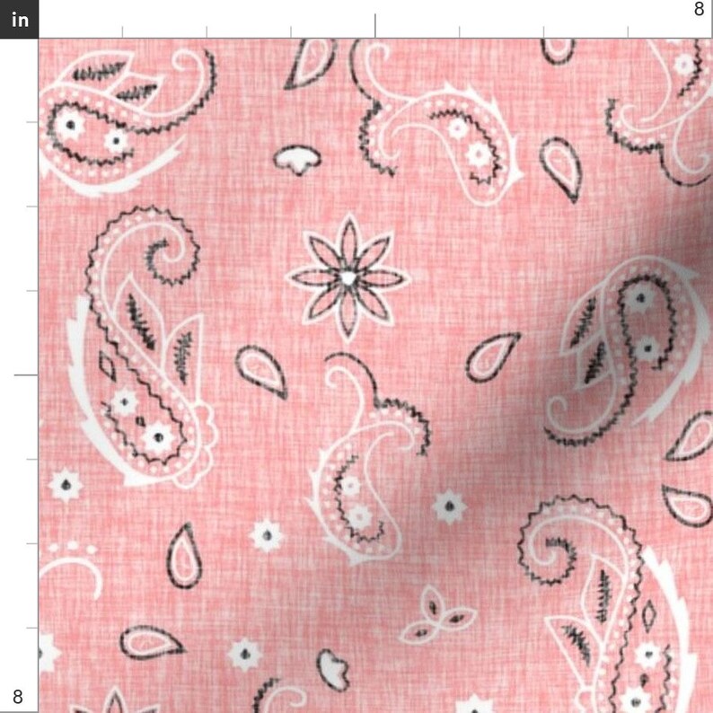 Western Fabric Western Paisley Pink by Thecalvarium Texas - Etsy